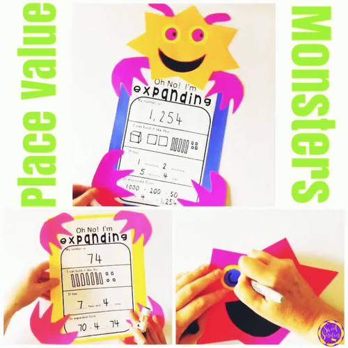 Place Value Craft and Practice Worksheets for standard and Expanded Form