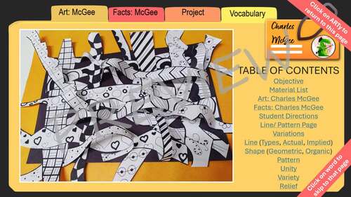 Charles McGee Pattern Relief (Line, Geometric, Organic Shape, Artist Study)