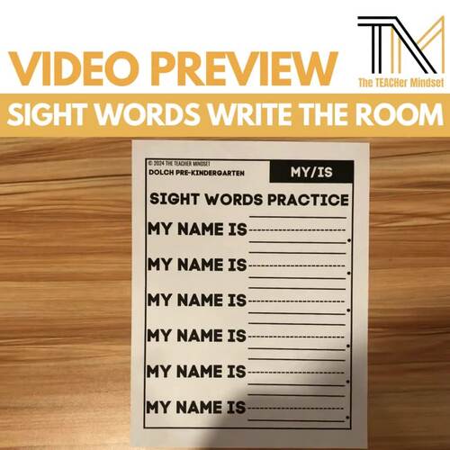 Sight Words Write the Room Activity | Dolch PreK List | Low Prep