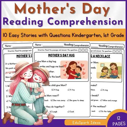 Mother's Day Reading Comprehension Passages for Kindergarten - 1st Grade