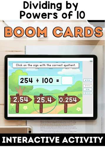 Dividing by Powers of 10 | Decimal Movement Practice | Boom Cards™
