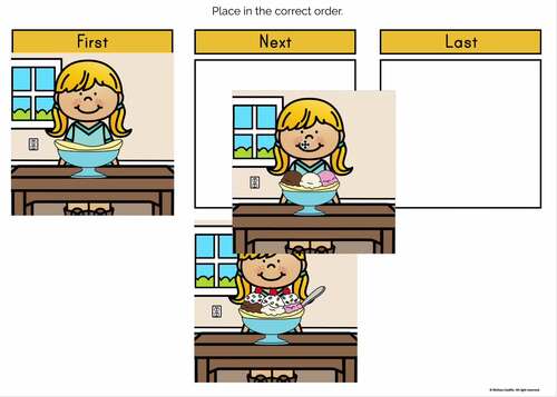 Sequencing 3-Step Pictures | Boom Cards by ABA Learning Corner | TPT