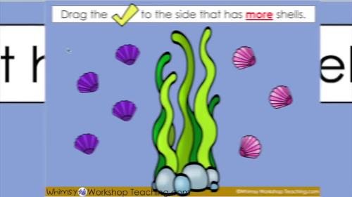 Google Slides Math Compare Numbers to 20 Shells Distance Learning