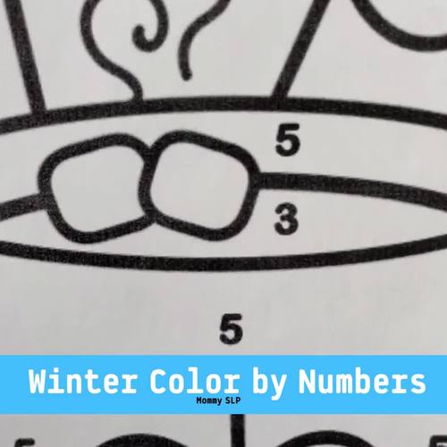 Winter Color by Number printable by Mommy SLP | TPT
