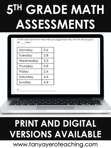 Distance Learning 5th Grade Math Digital Assessments Google Classroom