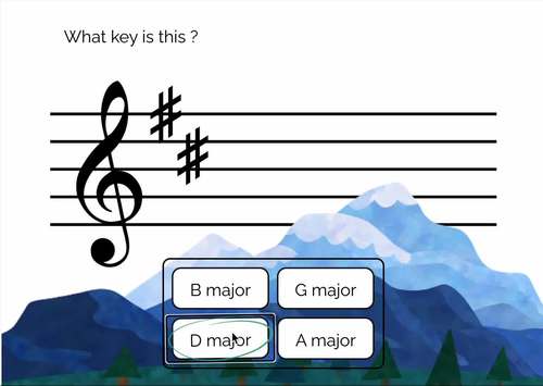 Key Signature Music Game Major Keys up to 4 Sharps by Creative Teaching Lab