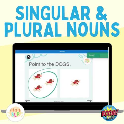 Singular and Plural Nouns Boom Cards™ by Mau SLP | TPT