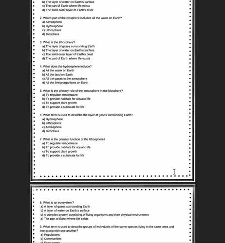 The Biosphere Reading Passage Worksheet | Comprehension & Writing Task