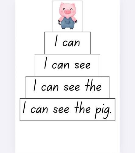 Three little pigs sentence reading activity for Beginner ESL/ELL
