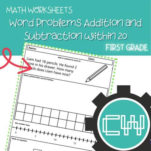 First Grade Math Worksheets Word Problems Addition and Subtraction ...