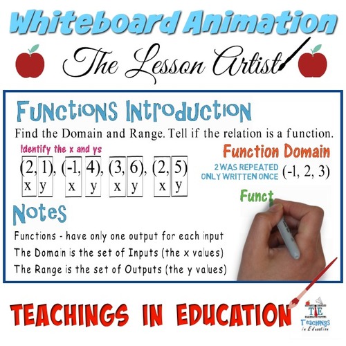 Functions (Domain & Range): Whiteboard Animation by Teachings in Education