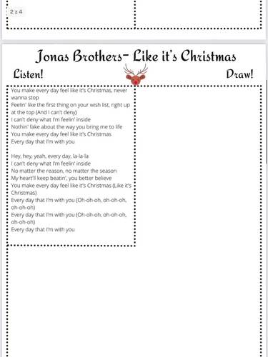 Christmas Song ESL | Listen and draw | Developing listening and writing