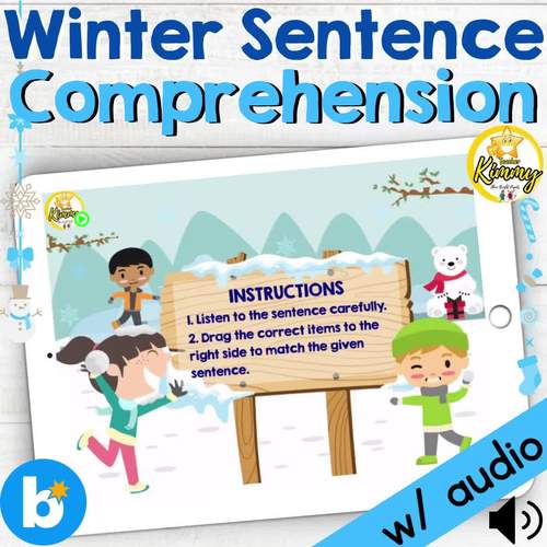 Winter Sentence Auditory Comprehension Boom Cards by Teacher Kimmy