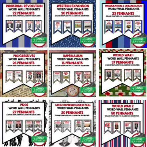 Civil Rights Movement Pennant Word Wall US History Word Wall | TPT