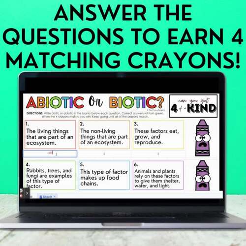 Abiotic and Biotic Factors Game - Ecosystem and Biome Activity | TPT