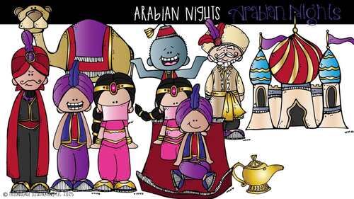 Arabian Nights clip art, Aladdin clip art, Literature clip art COLORED ...
