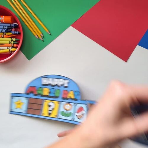 Mario Day Headbands | Mario Bros Inspired Coloring Crowns | Video Games Day