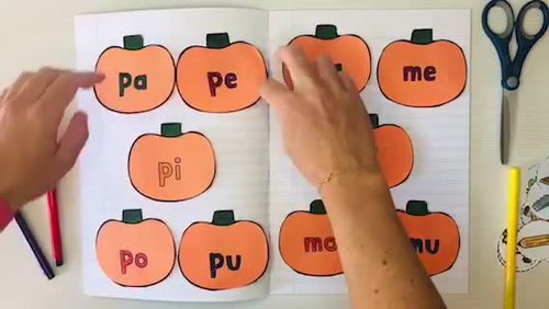 Lectura de sílabas otoño | Reading Interactive Notebook in Spanish