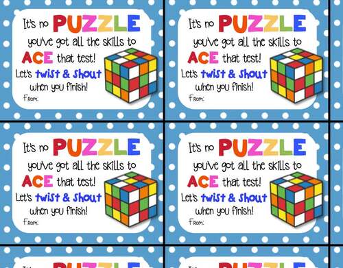 Rubik's Cube (Speed Cube) Testing Motivation Tag- It's no PUZZLE you've ...