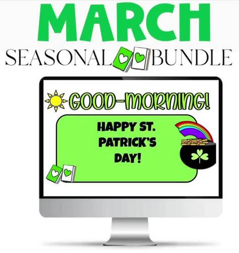 Saint Patrick's Day Seasonal Bundle: Morning Meeting Slides + 5 Boom ...