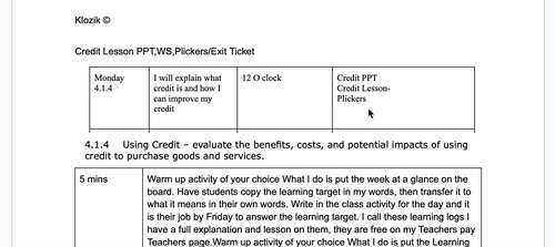 Credit Score & Credit Basics Lesson Personal Finance for High School ...