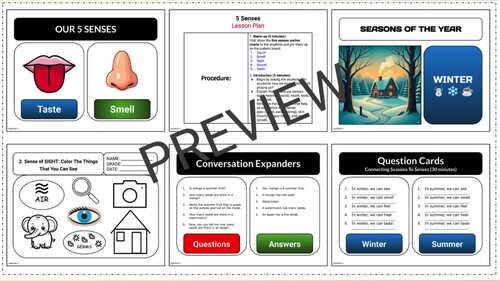 Exploring Our 5 Senses Through Seasons Lesson Plan For Kindergarten ...
