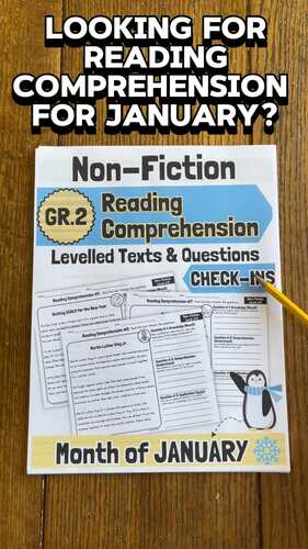 Reading Comprehension | 20 Non-Fiction Levelled Texts for January | GRADE 2