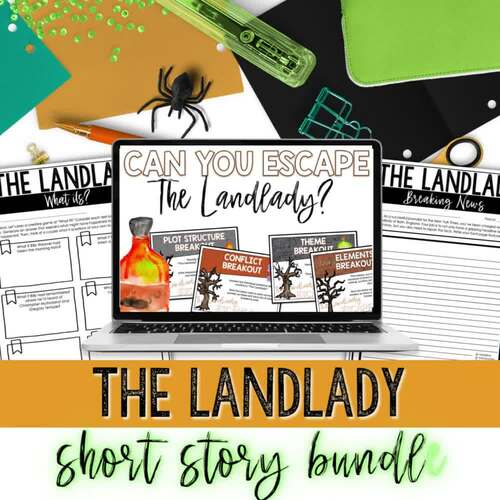 The Landlady Short Story Analysis & Escape Room Bundle for Middle School