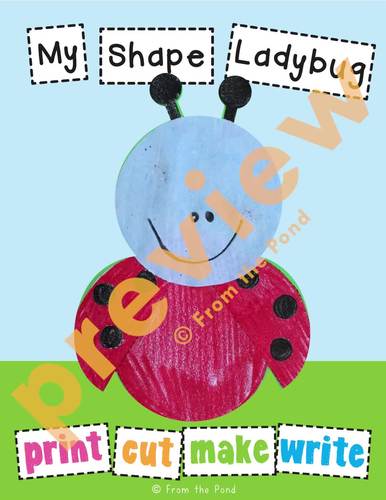 Shape Activities - Ladybug Cut and Paste Craft by From the Pond | TPT