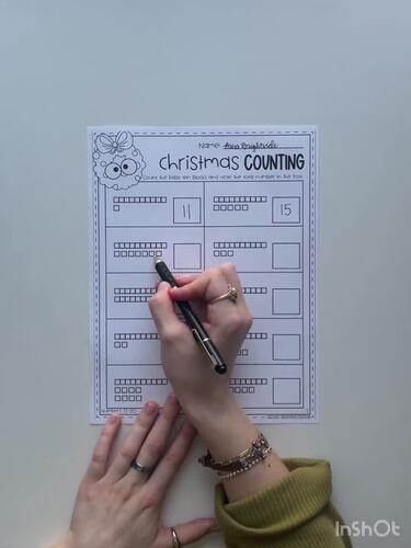 Christmas Base Ten Counting 11-20 Worksheets | Kindergarten & 1st Grade ...