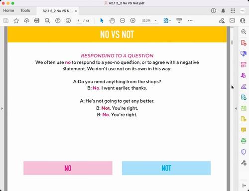 ESL Elementary Lesson: Learn the Difference between No vs Not | TPT