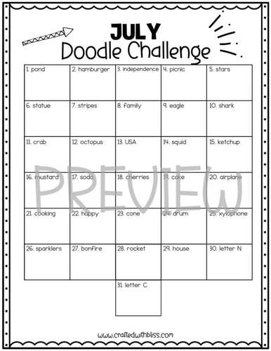 Monthly Doodle Challenge | Morning Work | Early Finishers | TPT