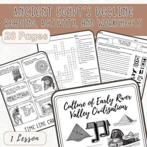 Ancient Egypt's Decline - Reading, Timeline Activity, and Worksheets