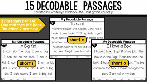 CVC Words with Short Vowels Decodable Readers & Decodable Passages for ...