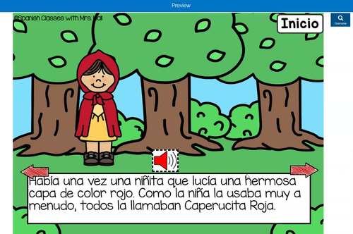 Little Red Riding Hood in Spanish * Caperucita Roja en BOOM CARDS