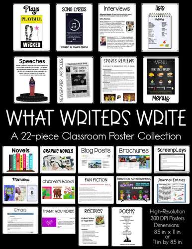 "What Writers Write" 22-piece Poster Bundle by Megan and the Middles
