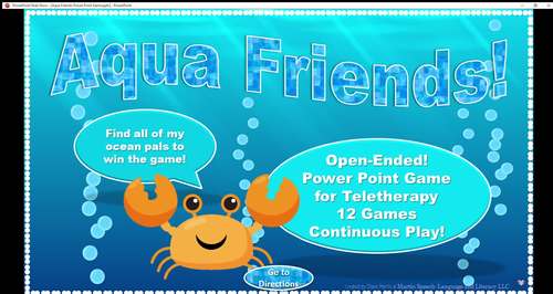 No Prep Aqua Friends! Power Point Game for Teletherapy | TPT