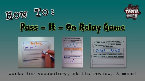 Pass-It-On Review Games: How To by Tools 4 Teaching Teens | TPT