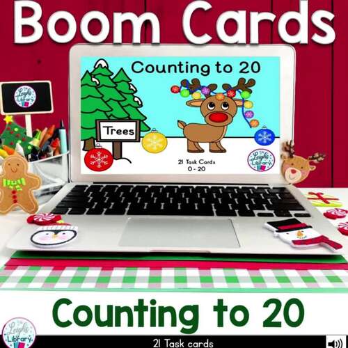 Boom Cards™ Reindeer Counting to 20 by Leigh's Library | TPT