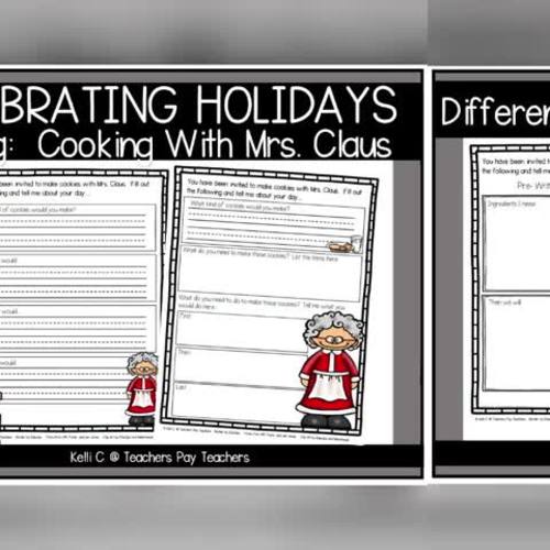 Christmas Writing Prompt About Cooking With Mrs. Claus by Kelli C