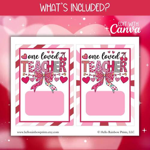 Valentine's Day One Loved Teacher Appreciation Gift Card Holder for ...