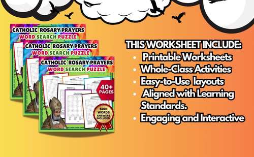Fun Catholic Rosary Prayer Word Search, Morning Work,4th,5th,6th,7th ...