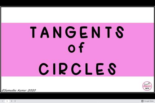 Tangents of Circles Digital Slides Interactive Lesson with Self Grading ...