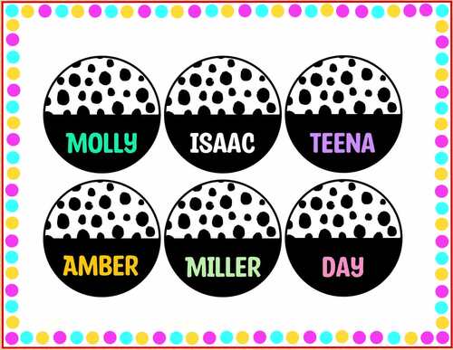 Printable Black and White Student Name Labels, Name Plates, Name Signs