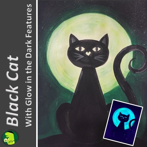 Halloween, A Black Cat with Acrylic Painting Video by ARTy-saurus