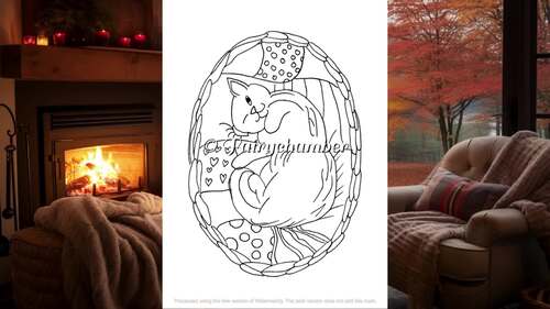 Cat in the Basket Coloring Page - Adorable and Relaxing Activity for ...