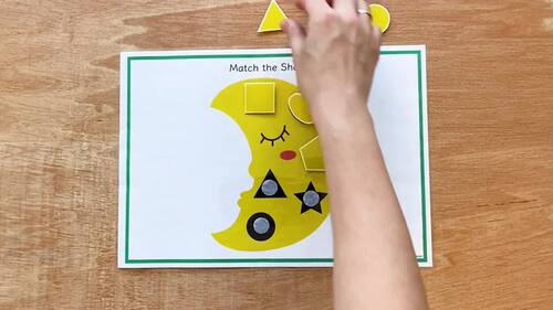 Shapes Matching Busy Book Page, I Know My Shapes Matching Worksheet for ...