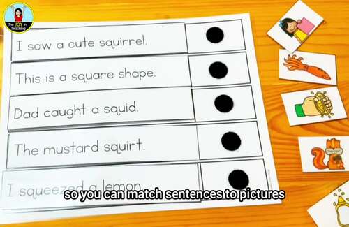 Three-Letter Blends Decodable Sentence Strip - Match Sentences to Picture