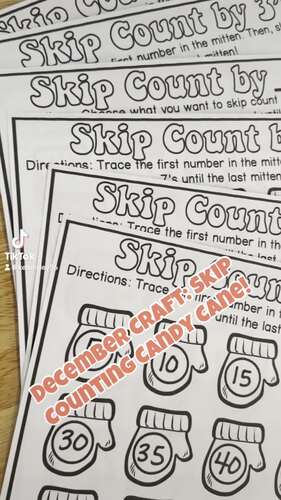 Candy Cane Skip Counting | K-2 Skip Counting December Winter Math Craft
