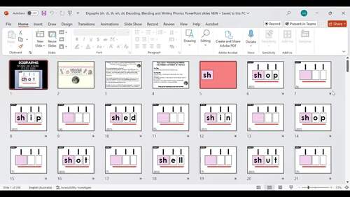 Phonics Digital Decoding & Blending Board - Digraphs SH CH TH WH CK ...